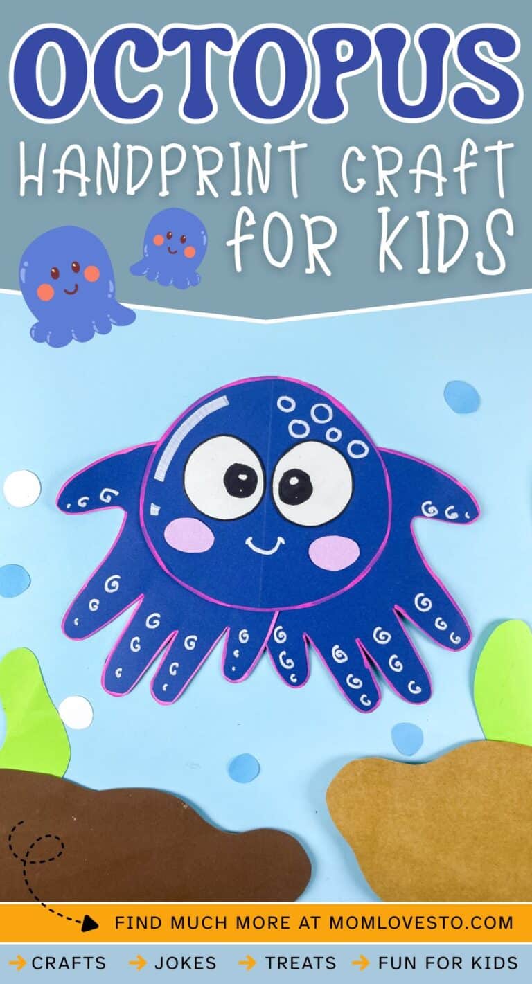 Octopus Handprint Craft for Kids (Free Printable Template) - Mom Loves ...