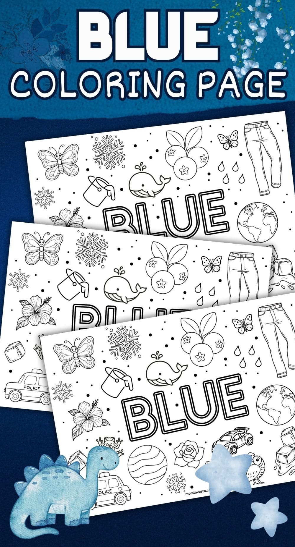 Blue Coloring Page for Kids (Free Printable Color Activity) - Mom Loves ...