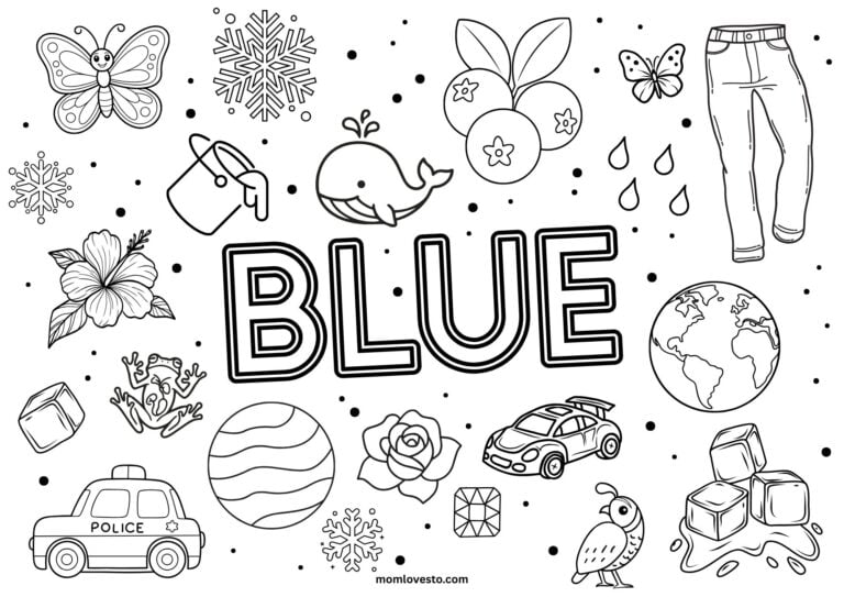 Blue Coloring Page for Kids (Free Printable Color Activity) - Mom Loves ...