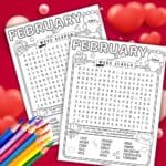February Word Search Printable (Free Valentine Activity for Kids) - Mom ...