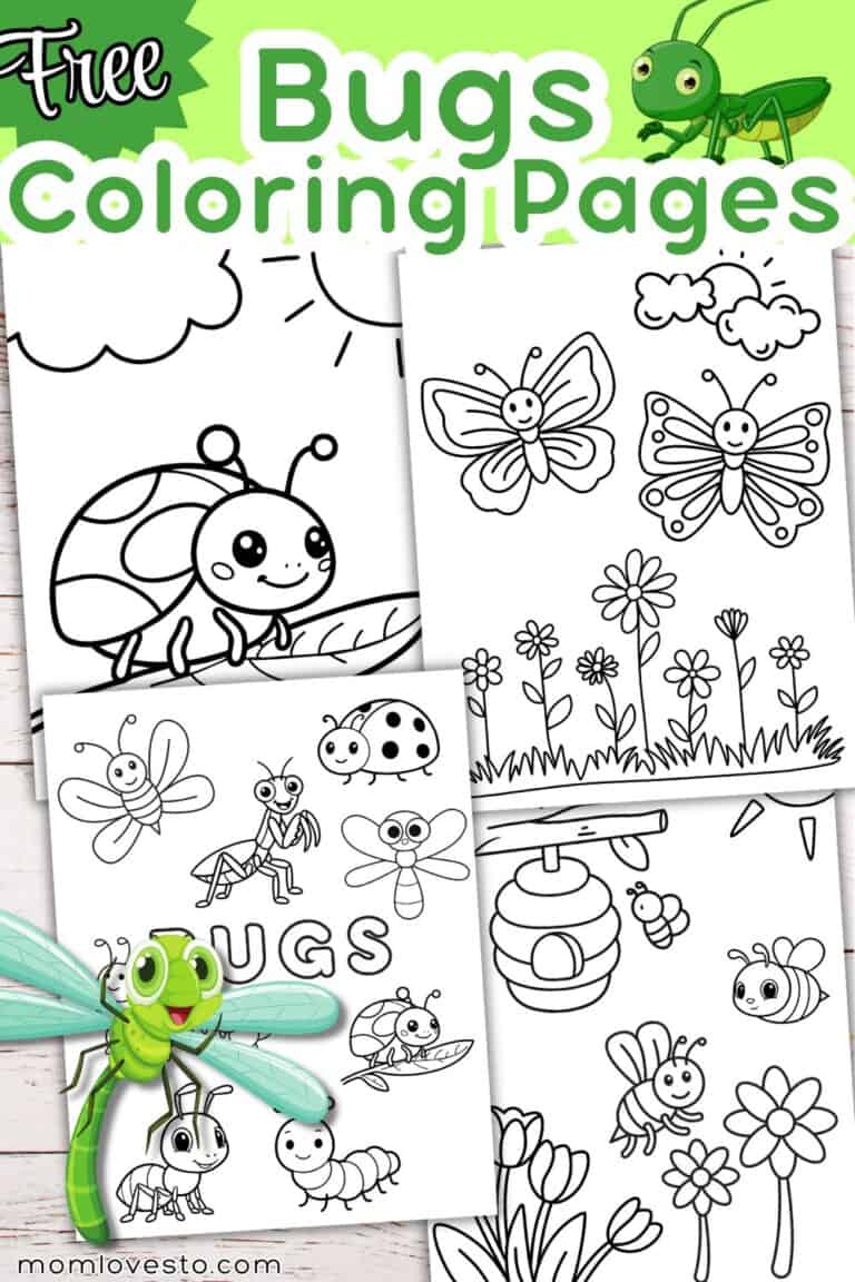 4 Free Bug Coloring Pages (Cute & Easy Printables for Kids) - Mom Loves ...