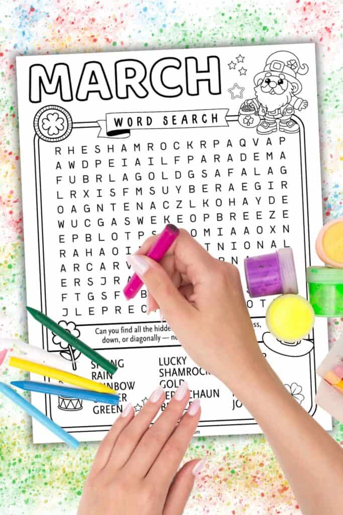 Free March Word Search Printable for Kids (Spring & St. Patrick’s Day ...